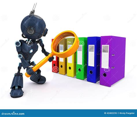 Android Searching Files Stock Illustration Illustration Of Magnify