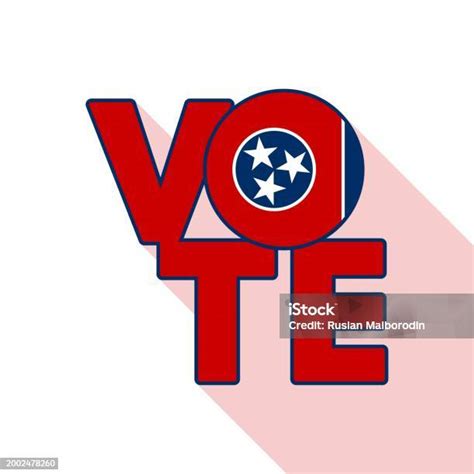 투표 기호 엽서 포스터 긴 그림자가 있는 테네시 깃발이 있는 배너입니다 벡터 일러스트 레이 션입니다 Political Party에 대한 스톡 벡터 아트 및 기타 이미지
