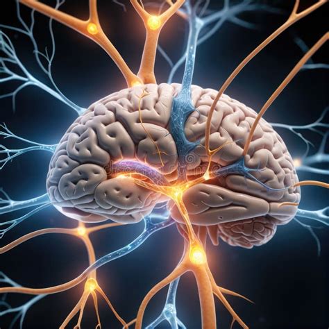 A Detailed Representation Of Brain Neurons And Synapses Illustrating Neural Connections And