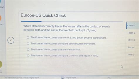 Europe US Quick Check Which Statement StudyX