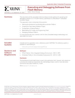 Fillable Online Xilinx Xapp Executing And Debugging Software From Flash Memory Application