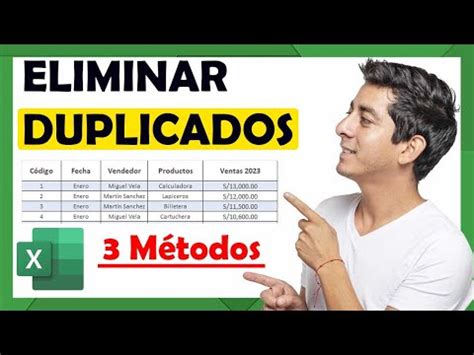 3 métodos FÁCILES de ELIMINAR DUPLICADOS en Excel