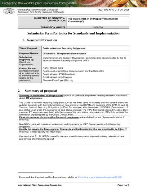 Fillable Online Submission Form For The Revision Of Nro Guide Fax Email Print Pdffiller