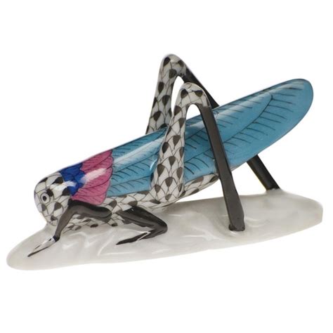 Grasshopper Figurine Fishnet And Natural Colors Herend Canada