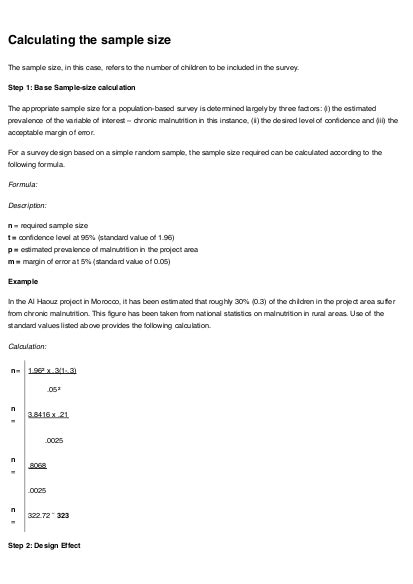 Calculating The Sample Size Alnap