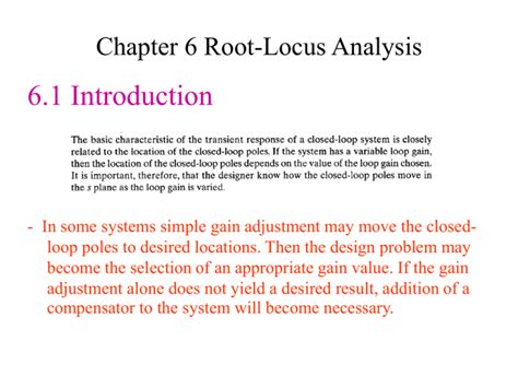 Root Locus Analysis Control Systems Engineering Chapter