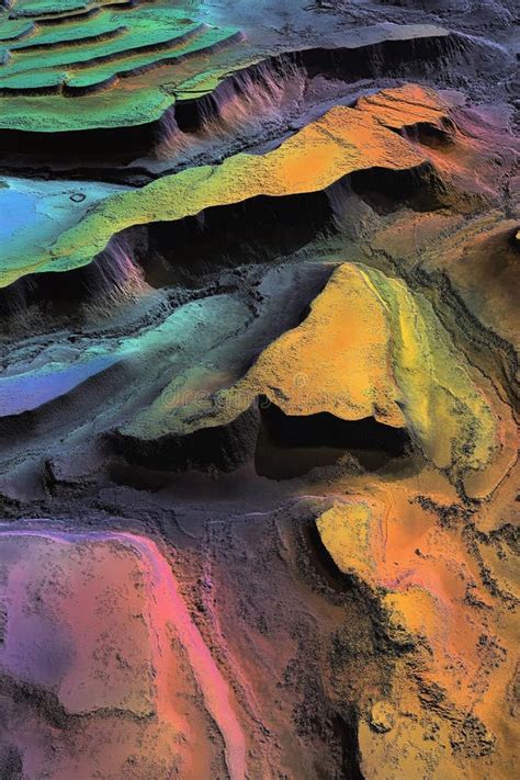 Satellite Generated Gis Map Of A Volcanic Crater With Lidar Data