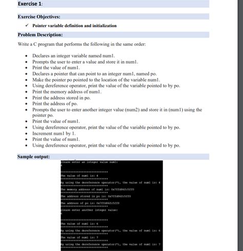 Solved Exercise 1 Exercise Objectives Pointer Variable