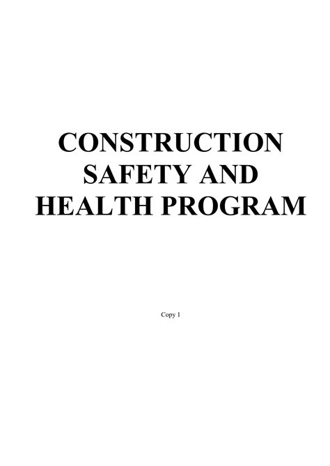 Construction Safety And Health Program