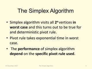 Linear Programming Simplex Algorithm By Yunus Hatipoglu Ppt