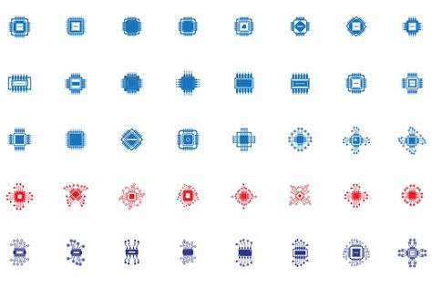 Cpu Processor Line Vector Icon Logo Graphic By Kosunar Creative Fabrica