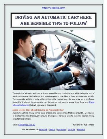 Driving An Automatic Car Here Are Sensible Tips To Follow By Drivinglessonmel Issuu
