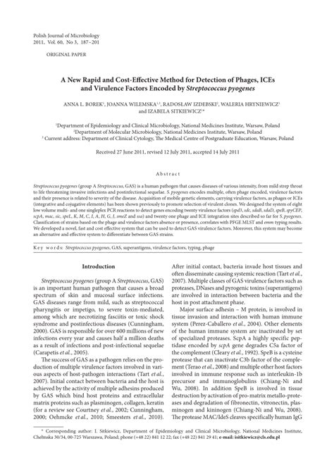 Pdf A New Rapid And Cost Effective Method For Detection Of Phages Ices And Virulence Factors