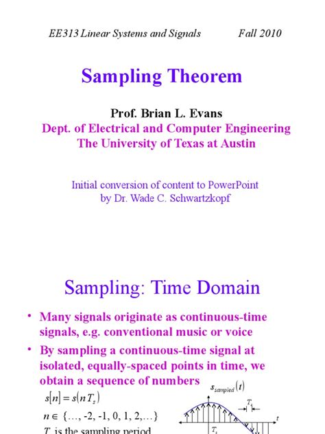 sampling theorem lecture 16 download free pdf sampling signal