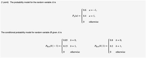 Solved Point The Probability Model For The Random Chegg