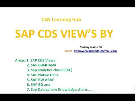 How To Create Data Source Based On Cds View Part Youtube