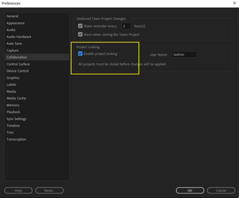 Application Preferences Auto Save Dell PowerScale Adobe Premiere Pro Configuration And
