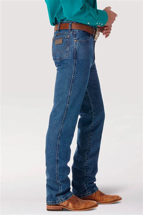 Wrangler 936pwd Mens Cowboy Cut Slim Fit Jeans Stonewash Golders