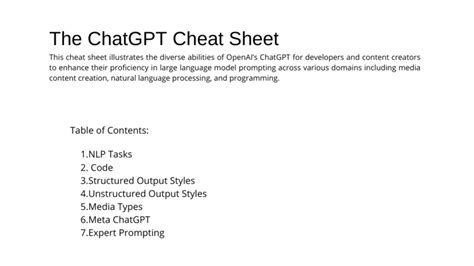 The Ultimate ChatGPT Cheat Sheet