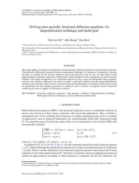Pdf Solving Time Periodic Fractional Diffusion Equations Via