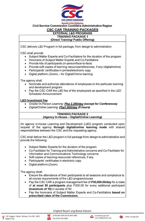 Learning And Development Opportunities For Calendar Year 2025
