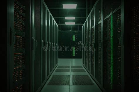 Data Center Computers Large Facility With Servers Storage Illustration
