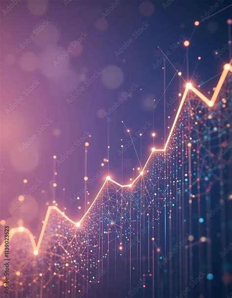 Data Points Connecting Into A Glowing Line Graph Over A Gradient