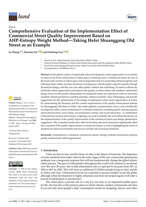 Pdf Comprehensive Evaluation Of The Implementation Effect Of Commercial Street Quality