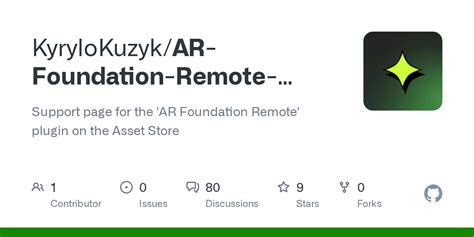 GitHub KyryloKuzyk AR Foundation Remote Support Support Page For The AR Foundation Remote