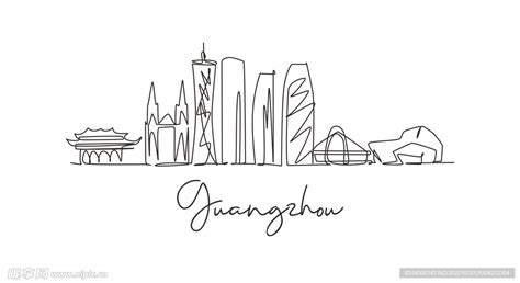 广州地标建筑线稿手绘涂鸦设计图广告设计广告设计设计图库昵图网