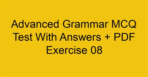 Conditional Mood Mcq Test With Answers If Clause Type 1 2 3
