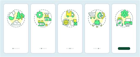 Circular Economy Onboarding Mobile App Screen Consumption Walkthrough 5 Steps Editable Graphic