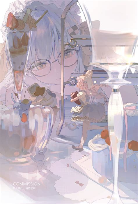 Yu Y Original Commission Highres Girls Beanie Blue Dress Blue Hair Braid