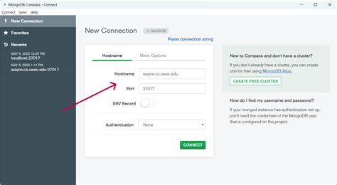 Connecting Mongodb Compass To Mongodb Server Computer Science Documentation