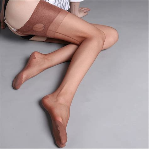 Sjls Women Sexy Cuban Heel Back Line Seamed Pantyhose 8d Ultra Thin