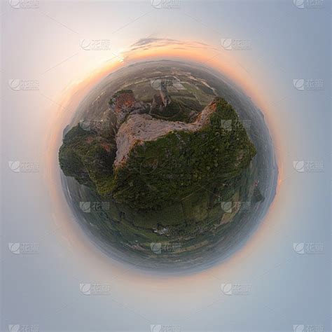 小星球360度球体宋卡的考库哈全景图山上有绿树成荫的小山泰国的自然景观背景黄山