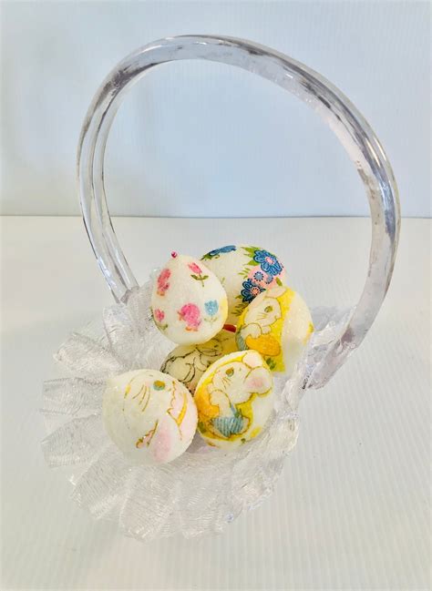 Vintage Styrofoam Easter Eggs Set Of 6 Rare Glittered Eggs With