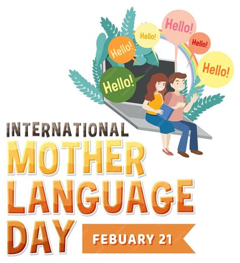 국제 모국어의 날 배너 디자인 무료 벡터