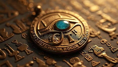 Ancient Eye Of Horus Amulet With Bronze Texture Egyptian Symbol Of