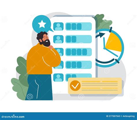 Tasking Setting And Following Schedule Time Optimization Of Office Stock Illustration