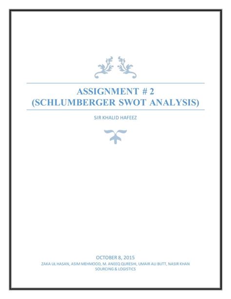 Swot Analysis Of Schlumberger Scm Docx Logistics Business