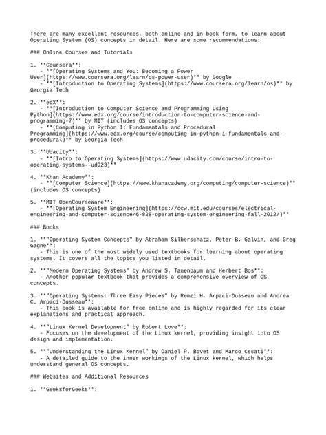 Os Resources Pdf Operating System Linux
