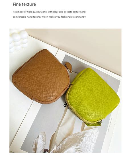 Soft Leather Zipper Coin Purse Pu Leather Earphone Bag Storage Bag