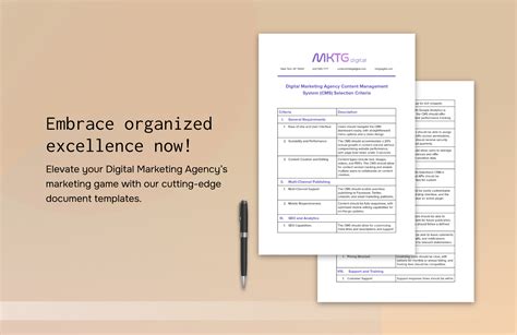 Digital Marketing Agency Content Management System Cms Selection Criteria Template In Word