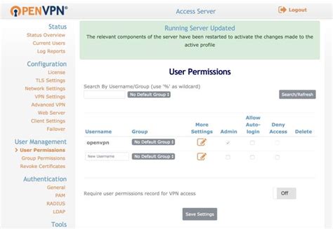 manage openvpn with openvpn access server linode docs