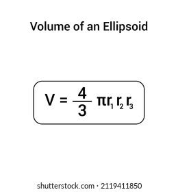Volume Ellipsoid Shape Formula Stock Vector Royalty Free 2119411850