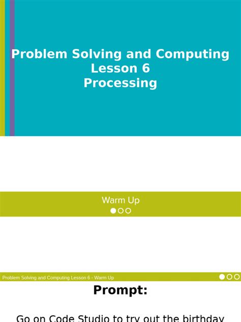 Csd Problem Solving And Computing Lesson 06 Processing Pdf