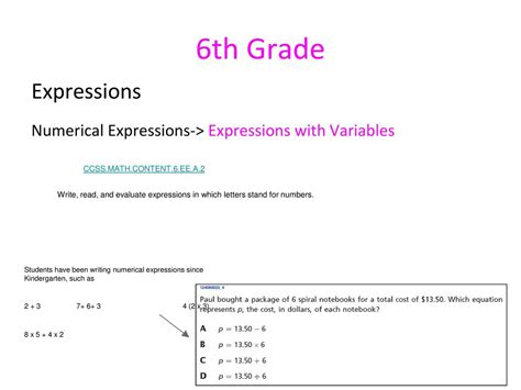 math expressions grade 6