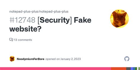 Security Fake Website · Issue 12748 · Notepad Plus Plusnotepad