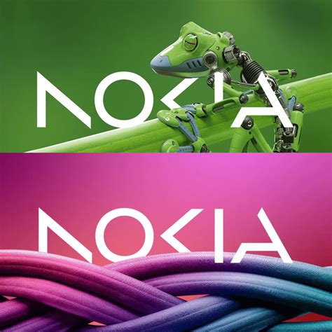 노키아 리브랜딩 벽과 구분되지 않는 문 같은 로고 디자인 나침반